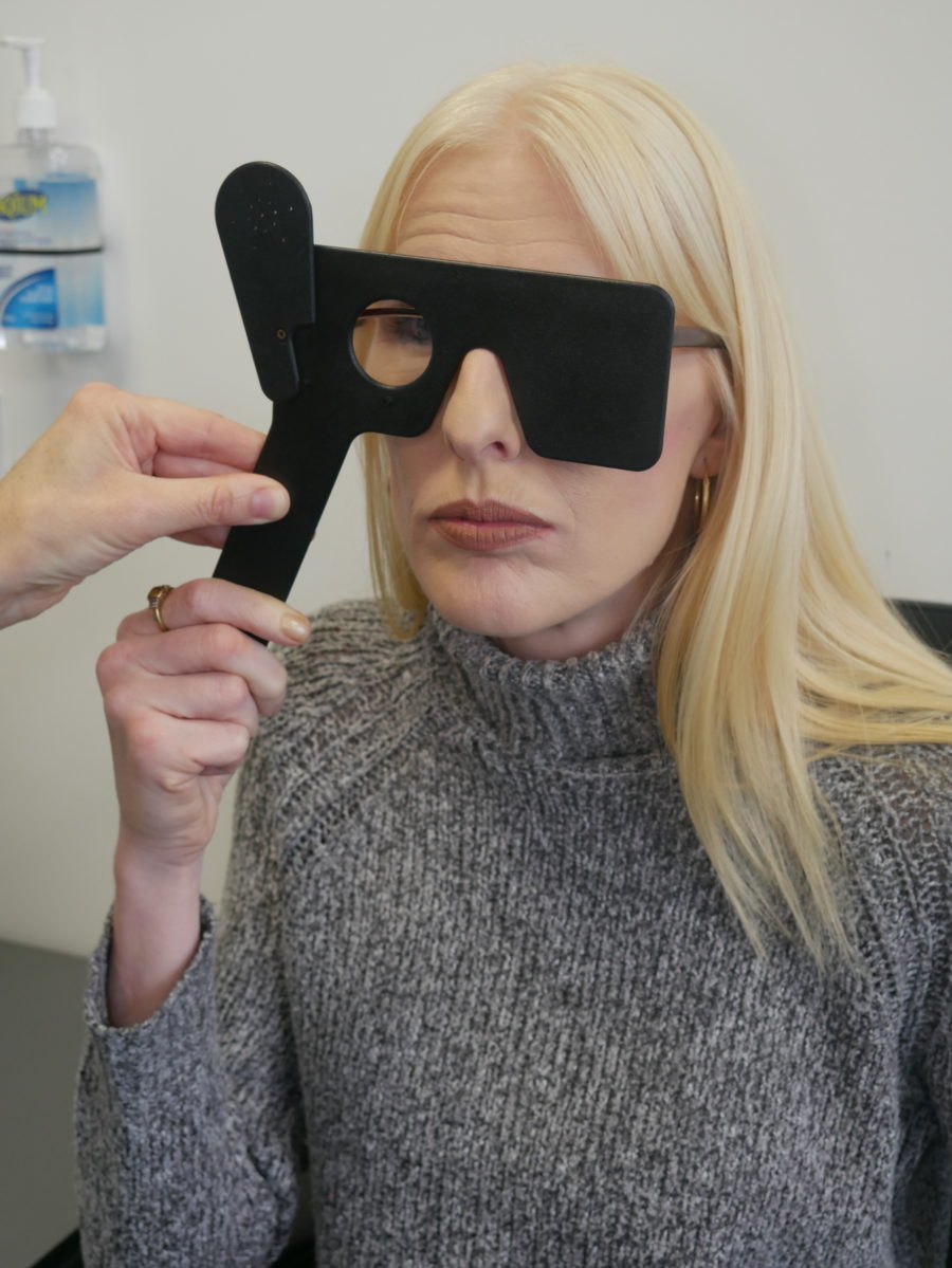 Pinhole Glasses Black Lorgnette Pinhole Occluder - Handheld Eye Exam ...