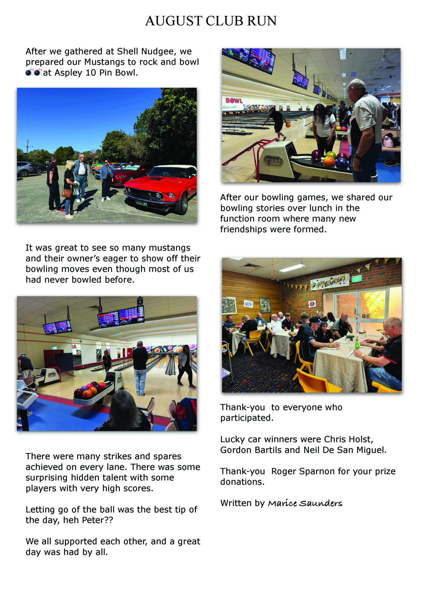 August Run Report – Mustang Owners Club Australia – Queensland Branch